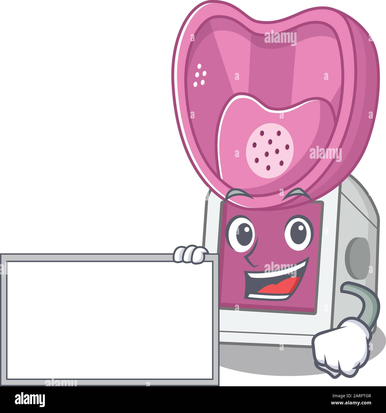 Funny steam inhaler cartoon character design style with board Stock ...