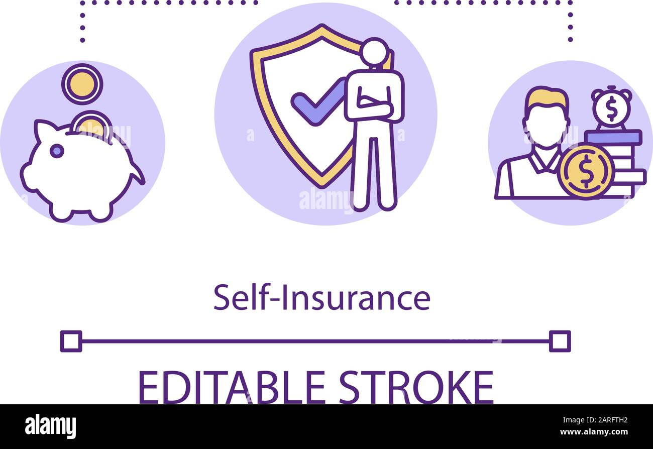 Self-insurance concept icon. Banking payments. Salary payouts in time ...