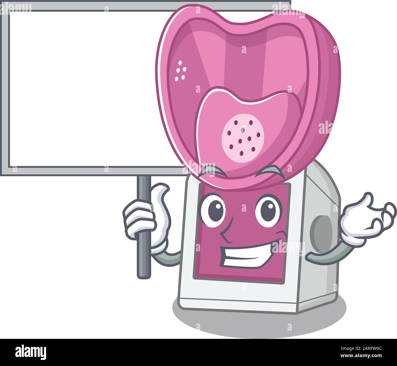 A cute picture of steam inhaler cute cartoon character bring a board ...
