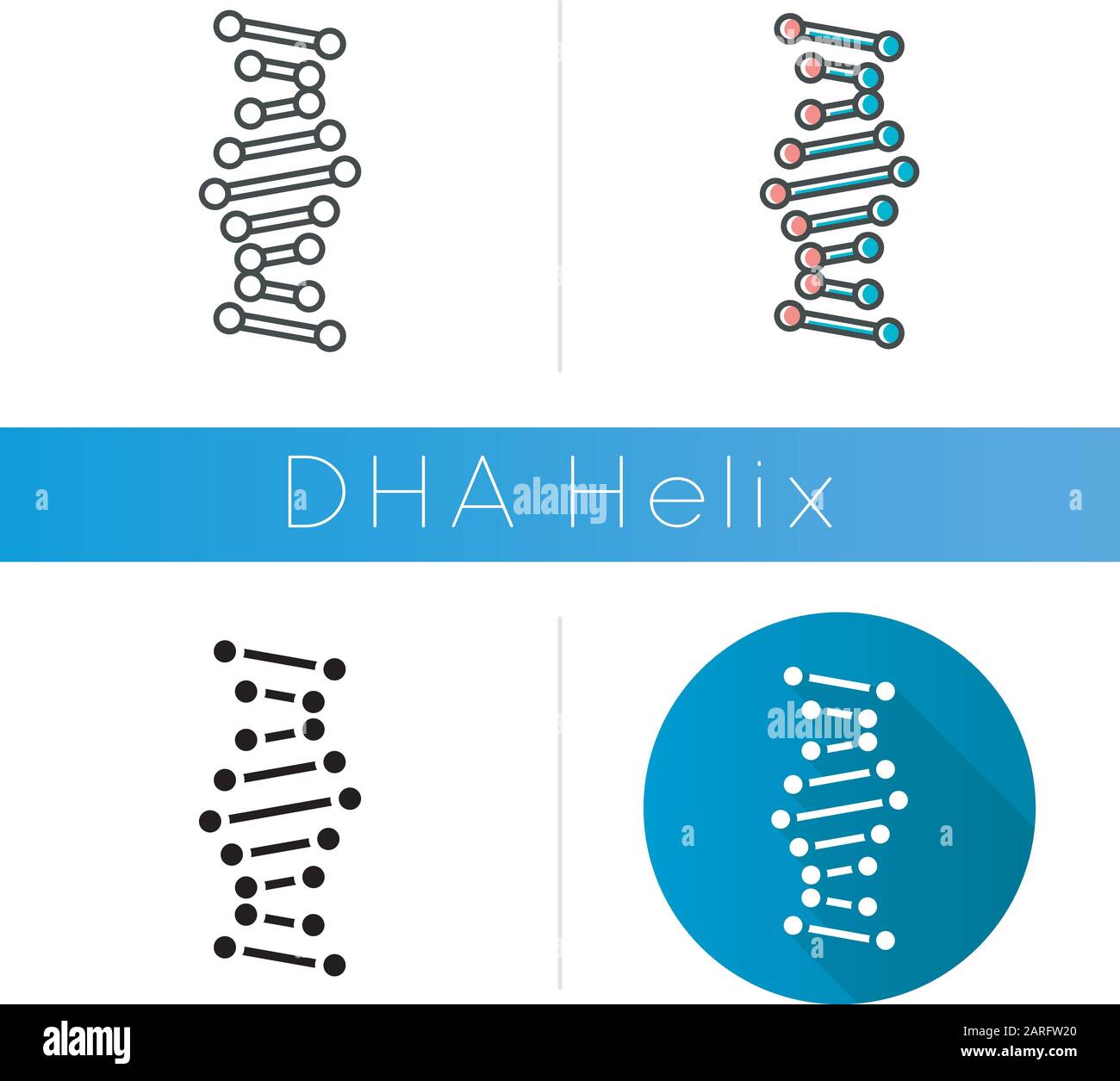DNA helix icon. Connected dots, lines. Deoxyribonucleic, nucleic acid ...