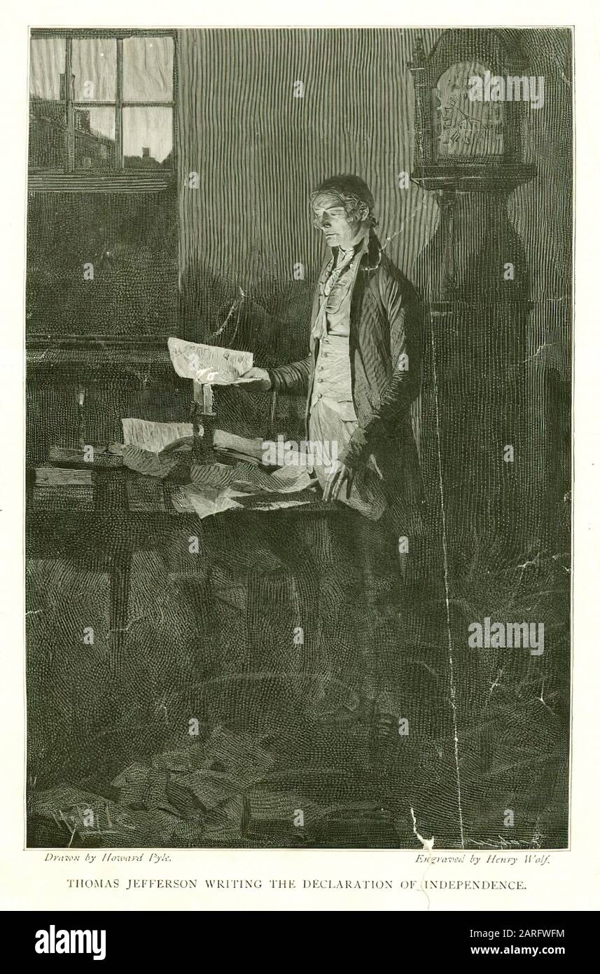 Writing the declaration of independence hi-res stock photography and ...