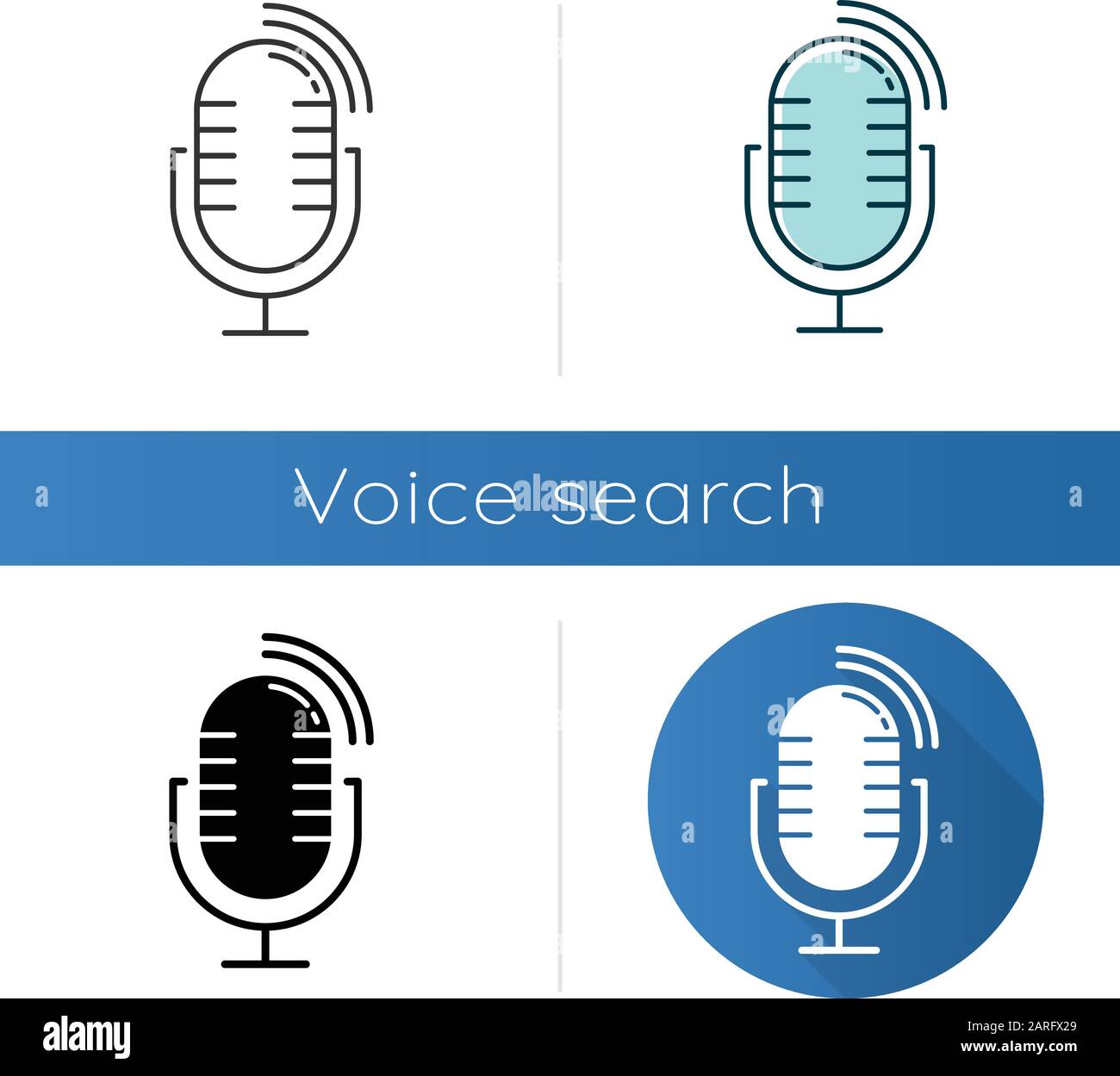 Dynamic microphone icons set. Mike recording sound idea. Portable voice ...