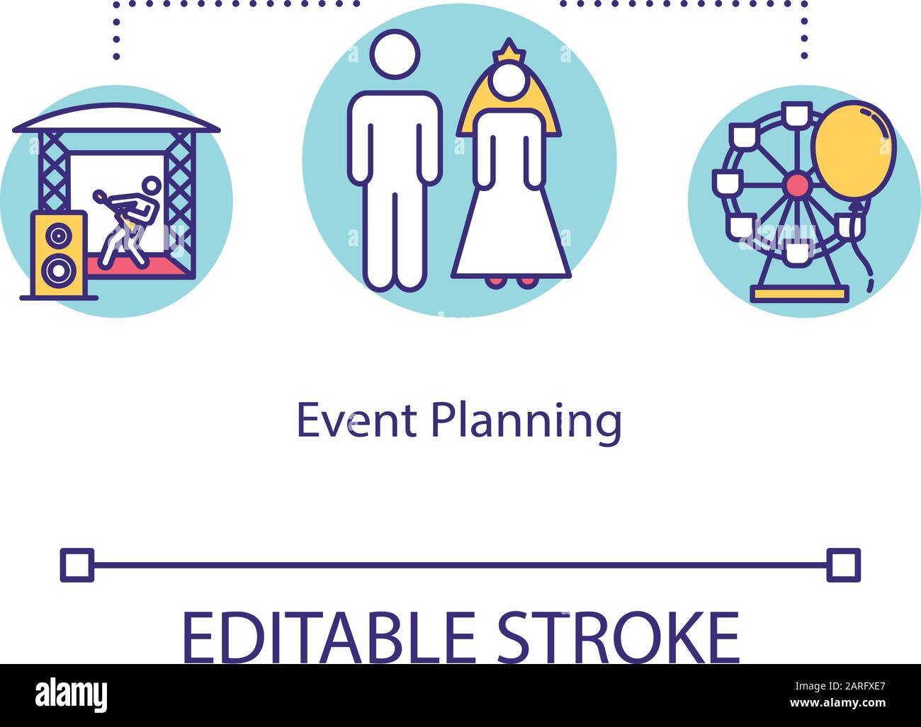 Event management concept icon. Special occasion celebration planning ...
