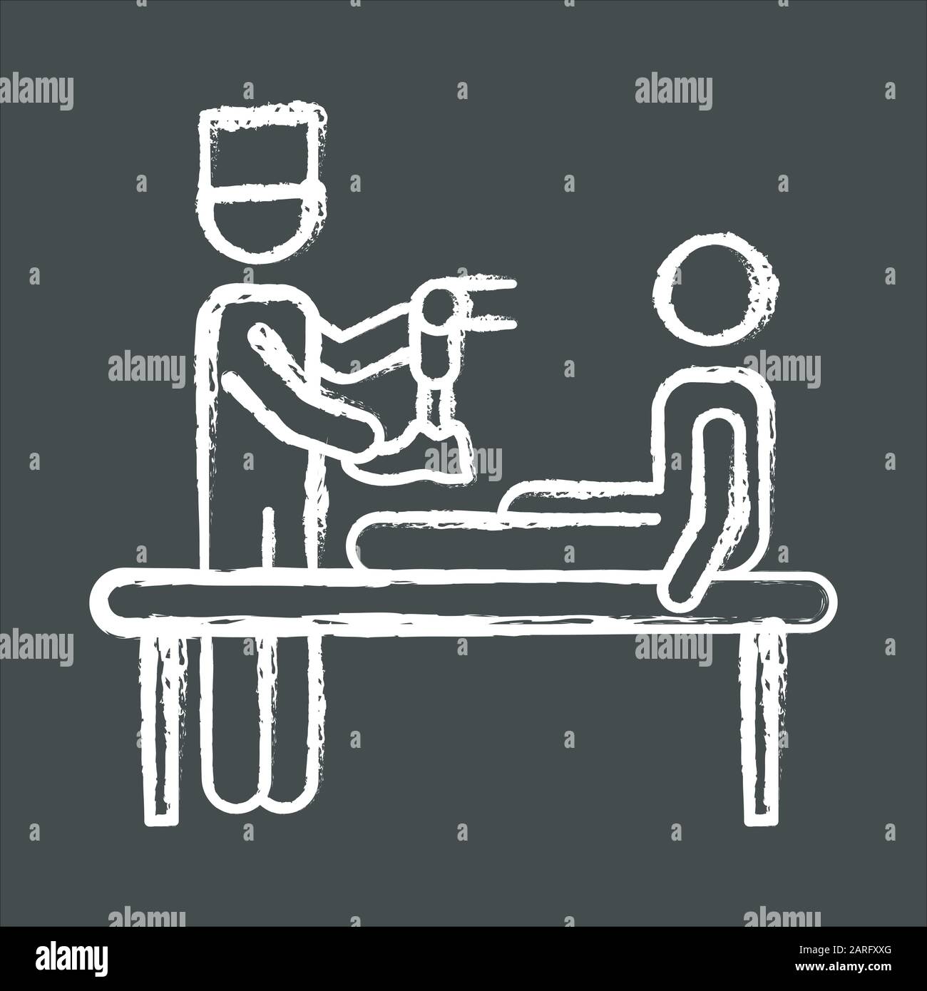 Prosthetics chalk icon. Medical nonsurgical procedure. Doctor, patient ...
