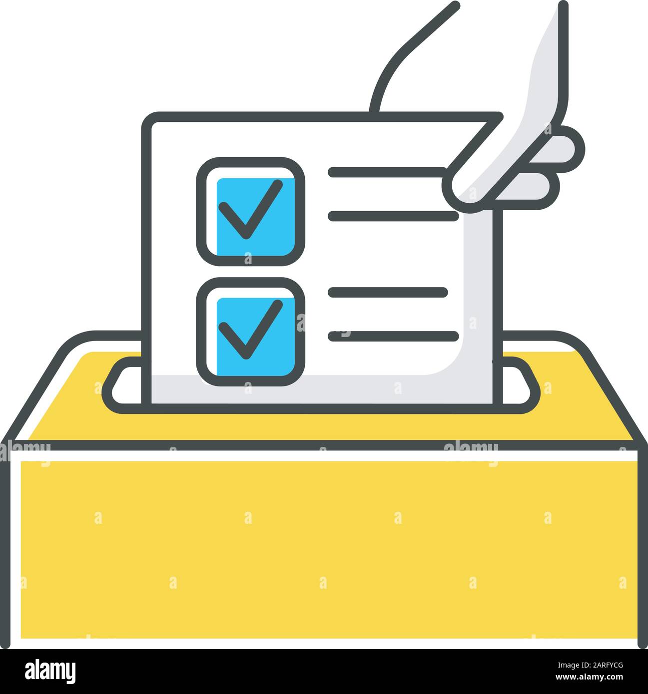 Anonymous survey color icon. Ballot box. Feedback form. Opinion polling ...