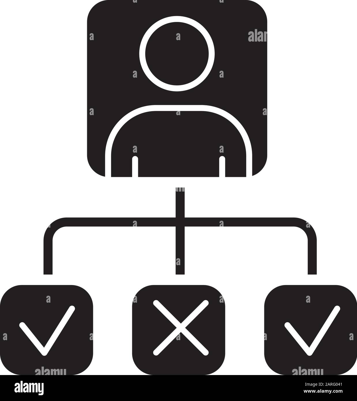 Personal profile glyph icon. Survey results. Data collection, info ...