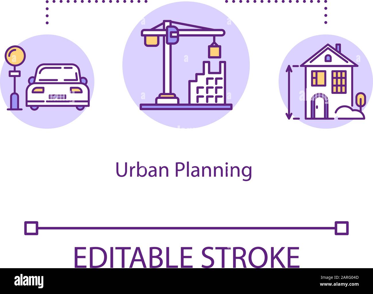 Urban planning concept icon. City development and construction industry idea thin line ...