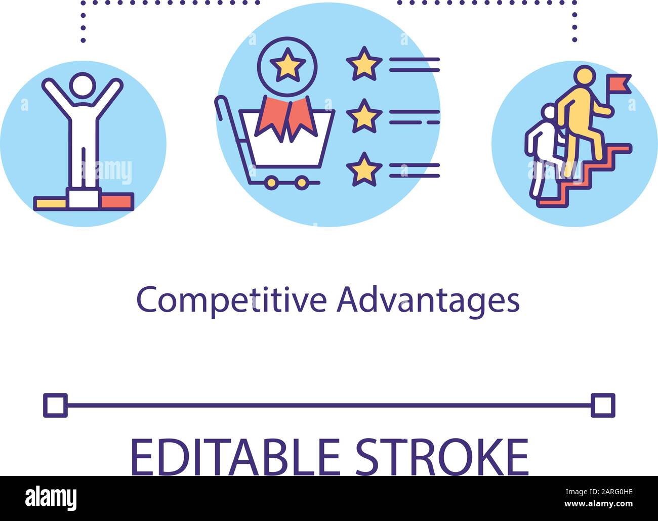 Competitive advantages concept icon. Competitors rivalry idea thin line ...