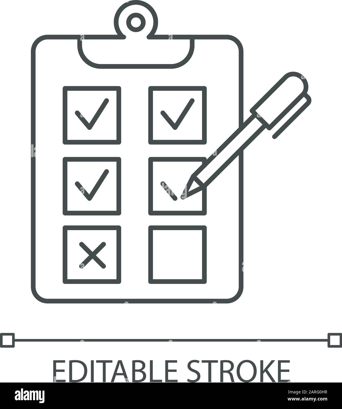 Written survey linear icon. Choosing option. Evaluation test. Select ...