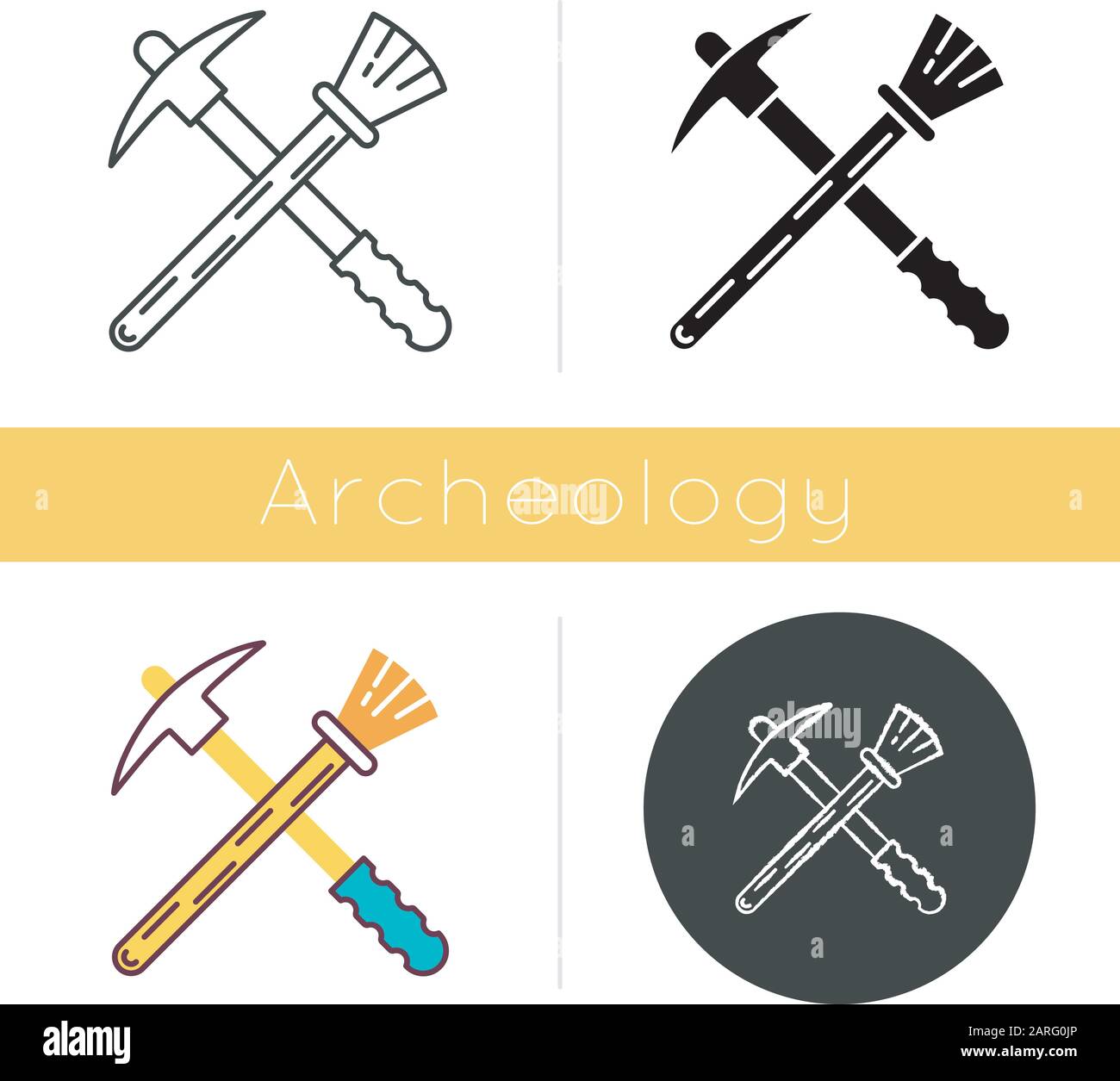 Archeologist tools icon. Restoration. Renovation. Reconstruction of ...