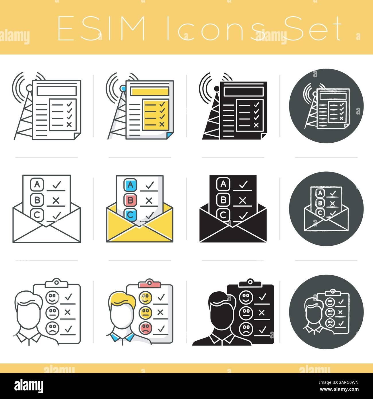 Survey methods icons set. Email, internet connection poll. Interview ... Survey methods icons set. Email, internet connection poll. Interview ...