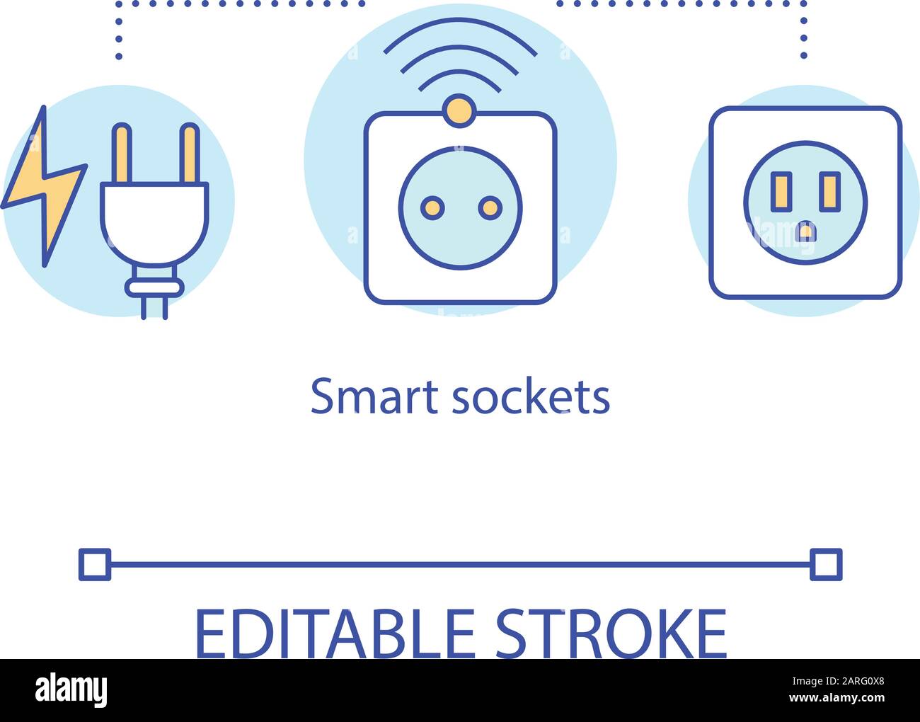 Smart sockets concept icon. Electrical outlet for house automation ...
