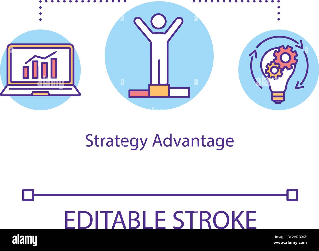 Strategy advantage concept icon. Business project managing thin line ...