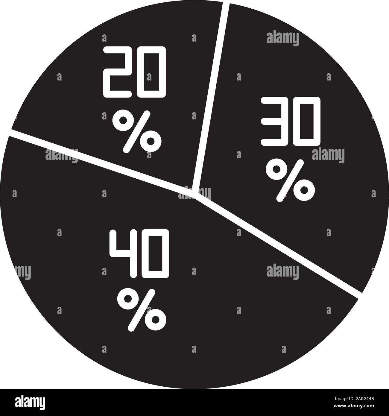 Pie diagram glyph icon. Round chart with segments. Circle infographic ...