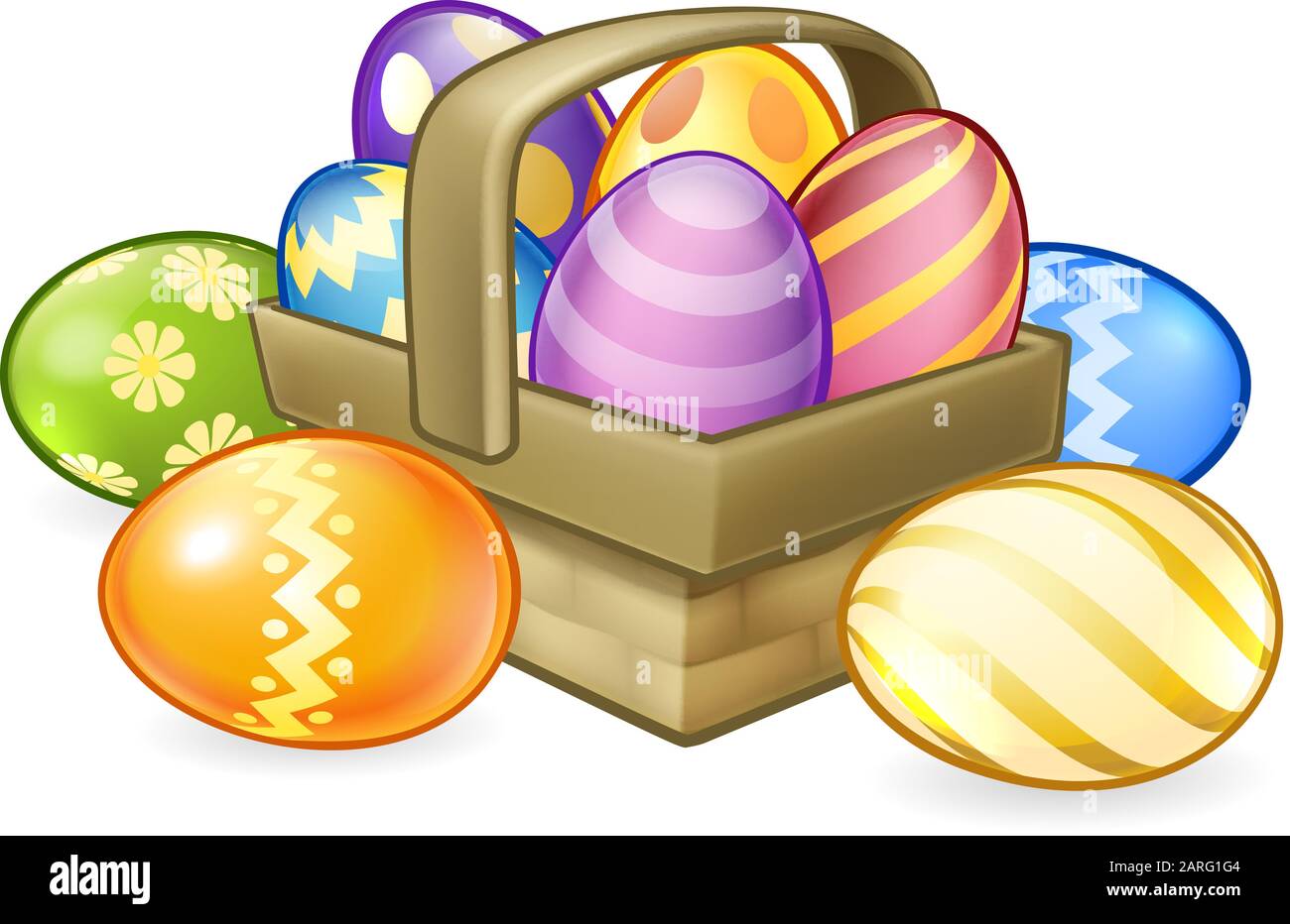 Children with baskets Stock Vector Images - Alamy