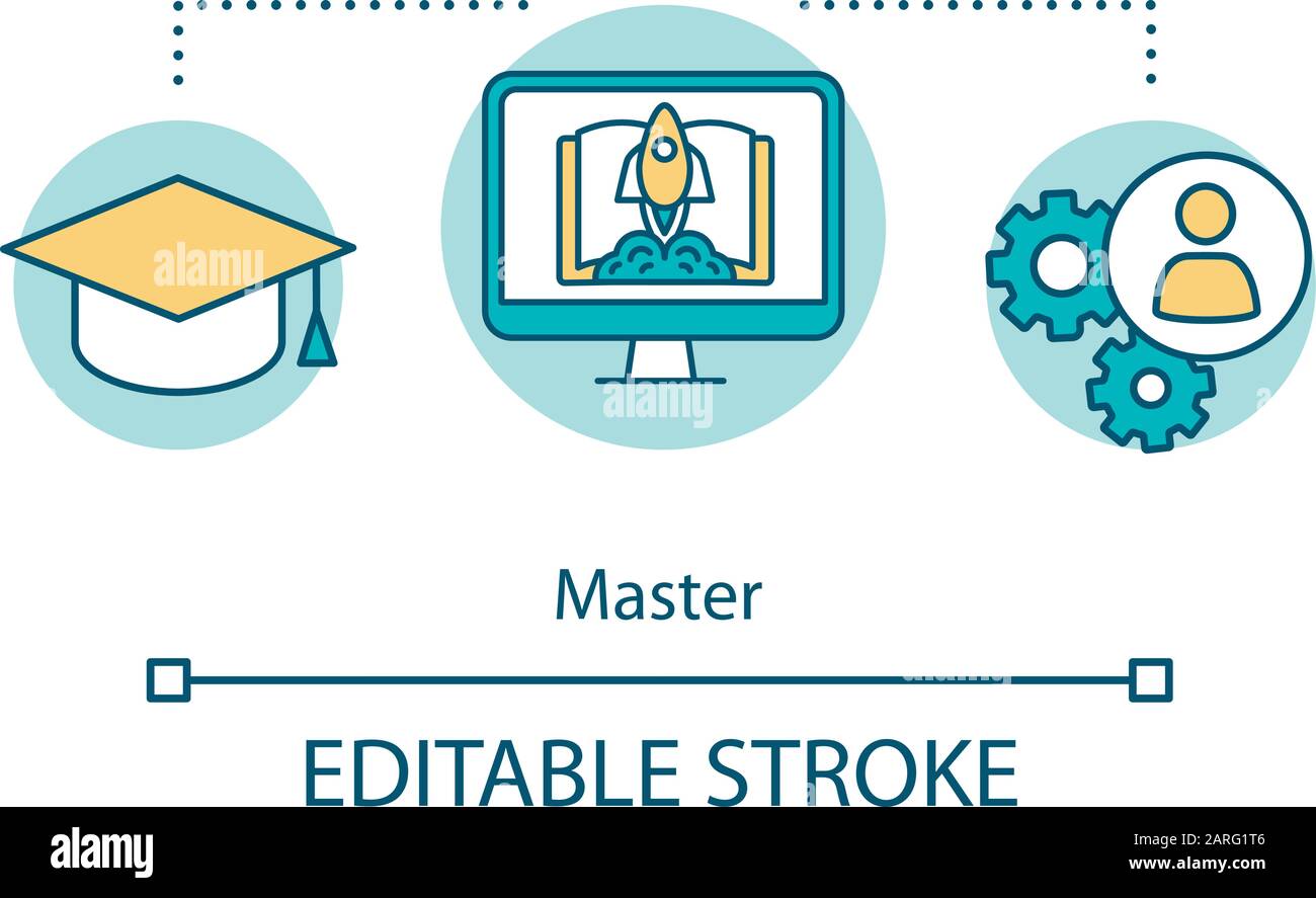 Master concept icon. Professional worker. Theory and practice in ...