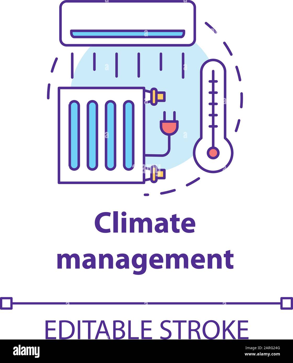 Climate management concept icon. Smart house idea thin line ...