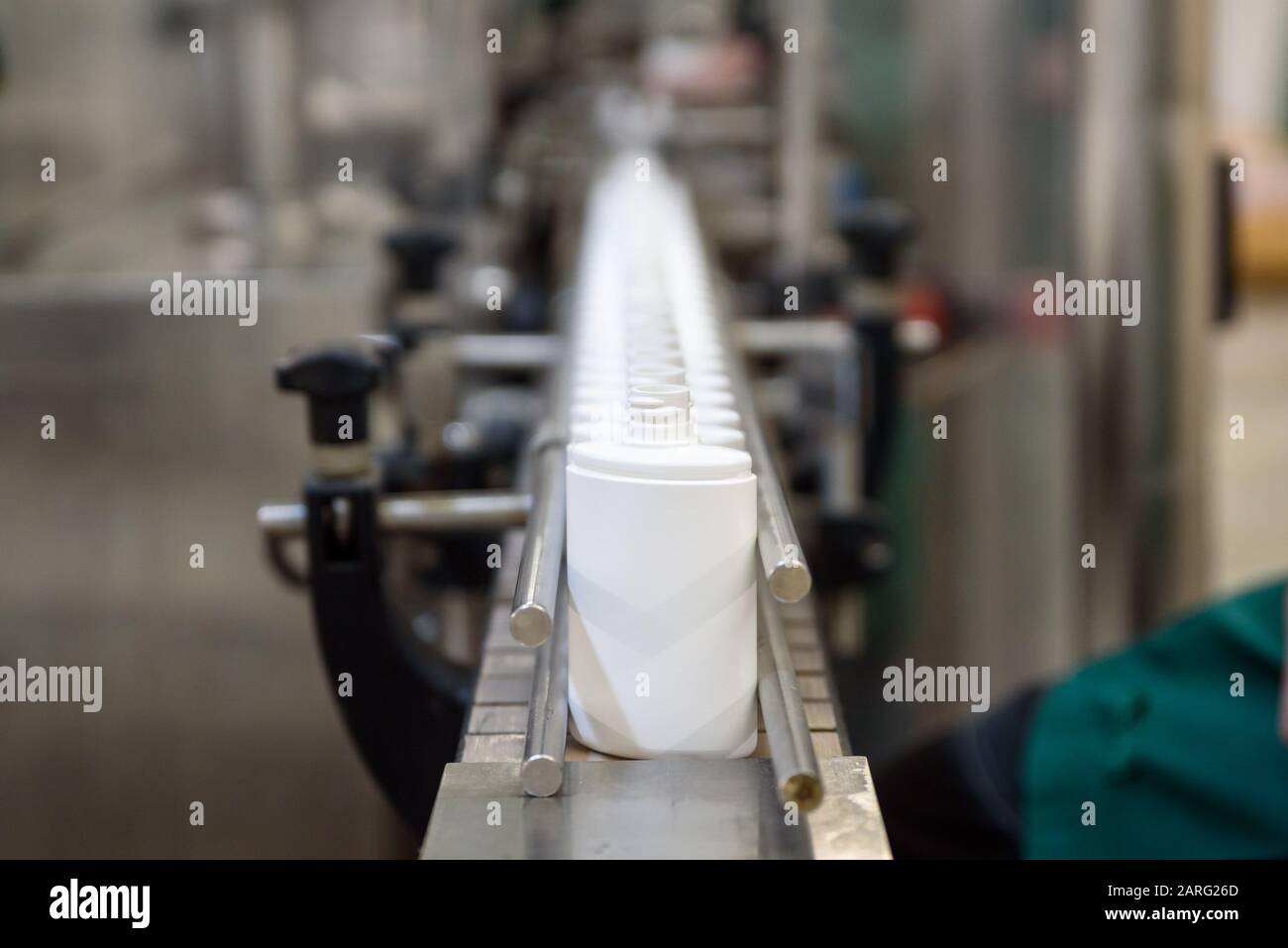 Products being produced in a industrial factory manufacturing plant ...