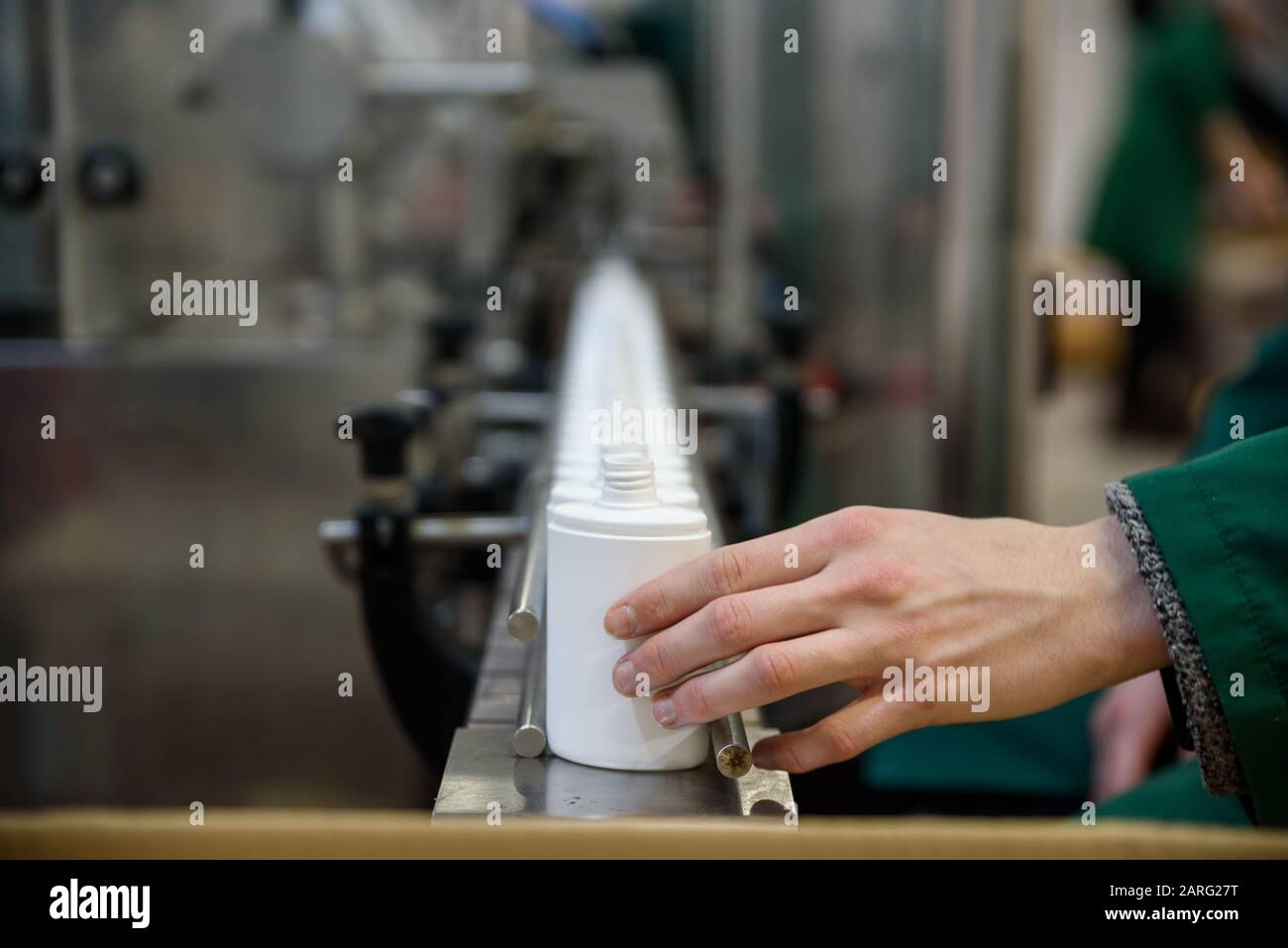 Products being produced in a industrial factory manufacturing plant ...