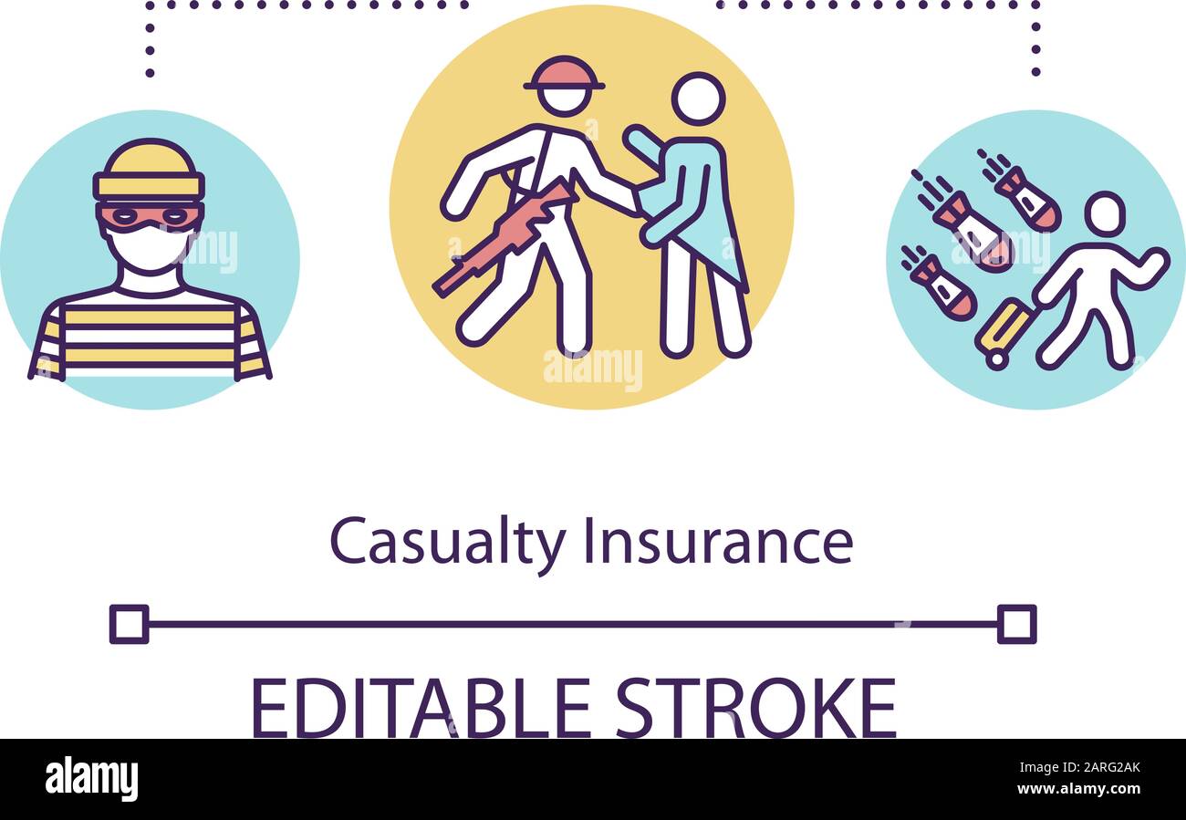 Casualty insurance concept icon. Help for refugees. Terrorism victims ...