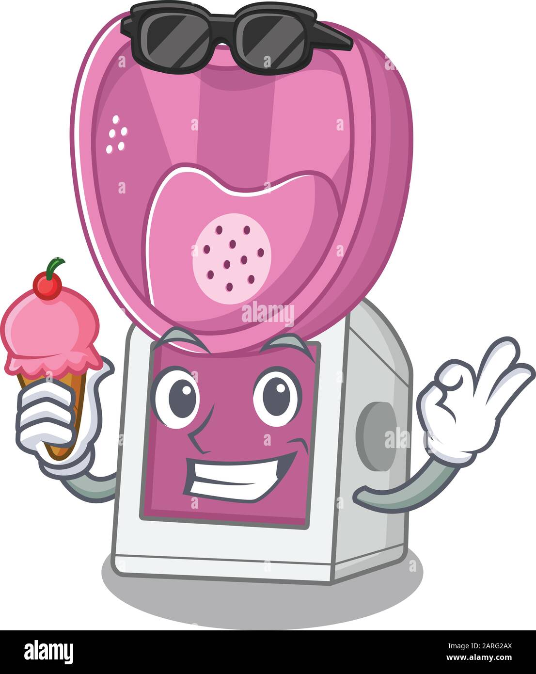 Steam inhaler mascot cartoon design with ice cream Stock Vector Image ...