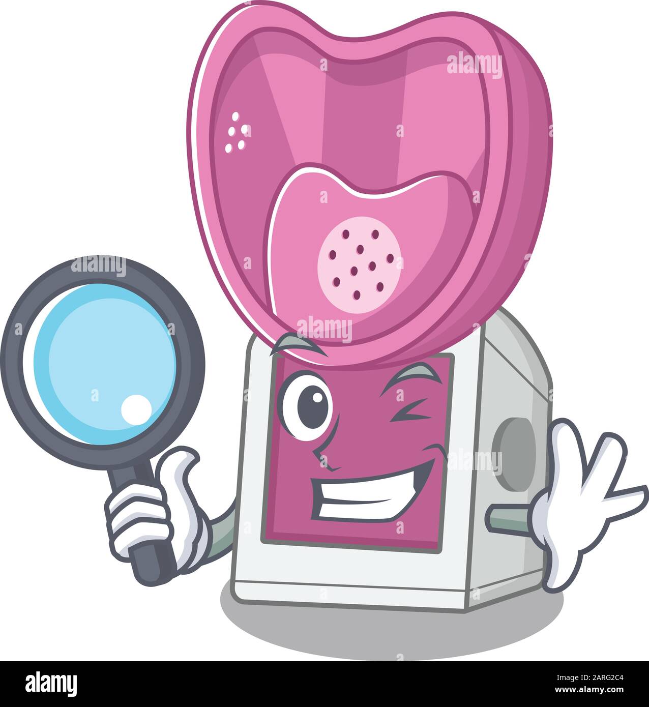 Cool and Smart steam inhaler Detective cartoon mascot style Stock ...