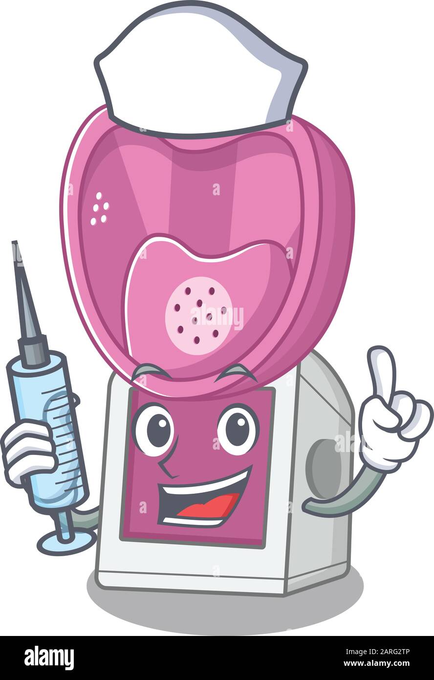 Smiley Nurse steam inhaler cartoon character with a syringe Stock ...