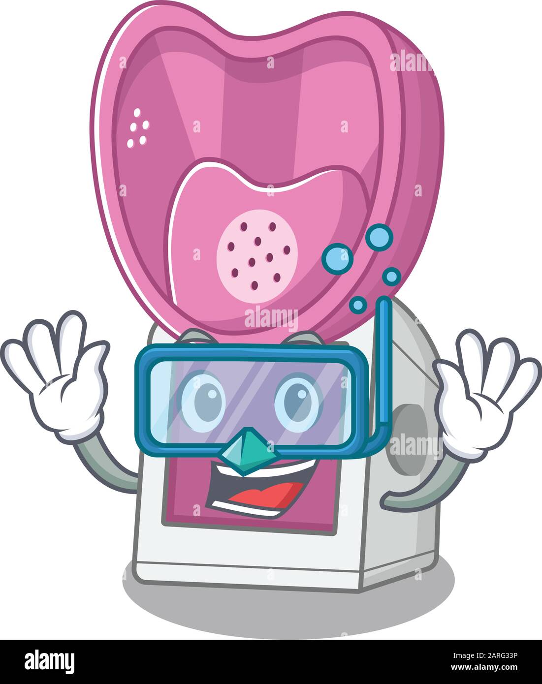 cartoon character of steam inhaler wearing Diving glasses Stock Vector ...