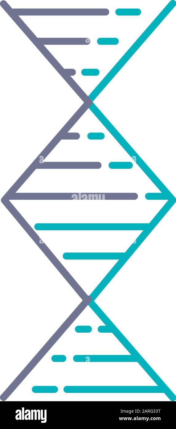 Diamond-shaped DNA helix violet and turquoise color icon ...