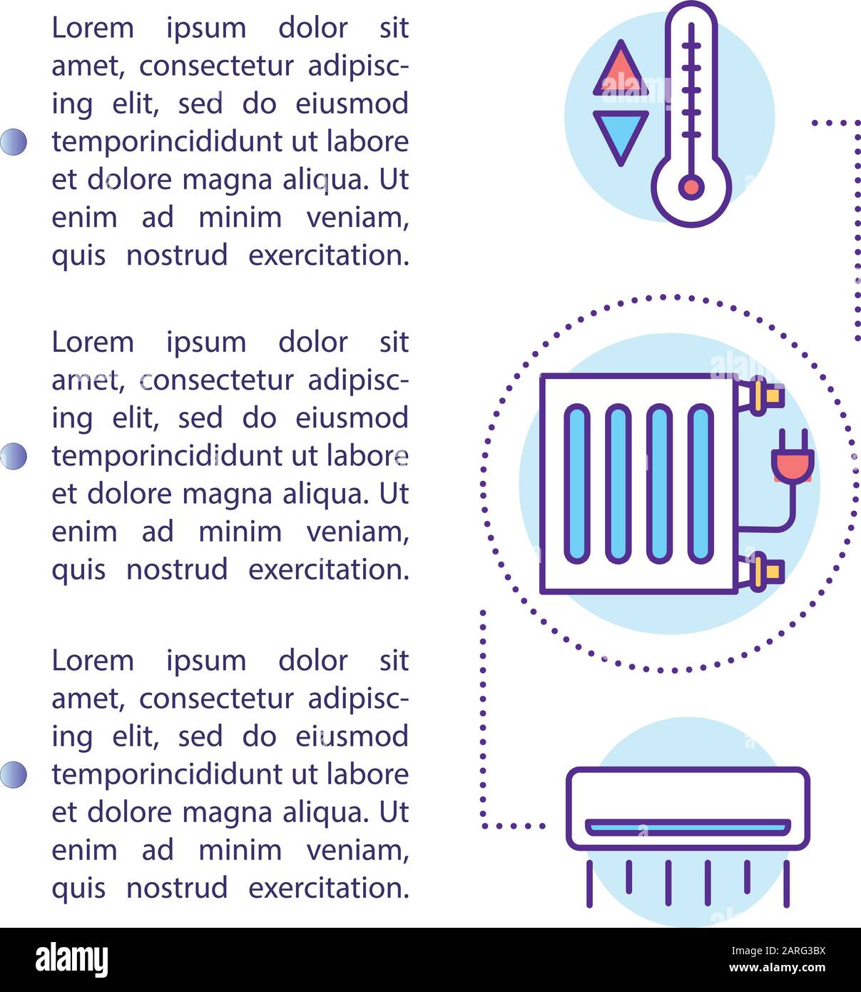 Climate management article page vector template. Air conditioning and ...