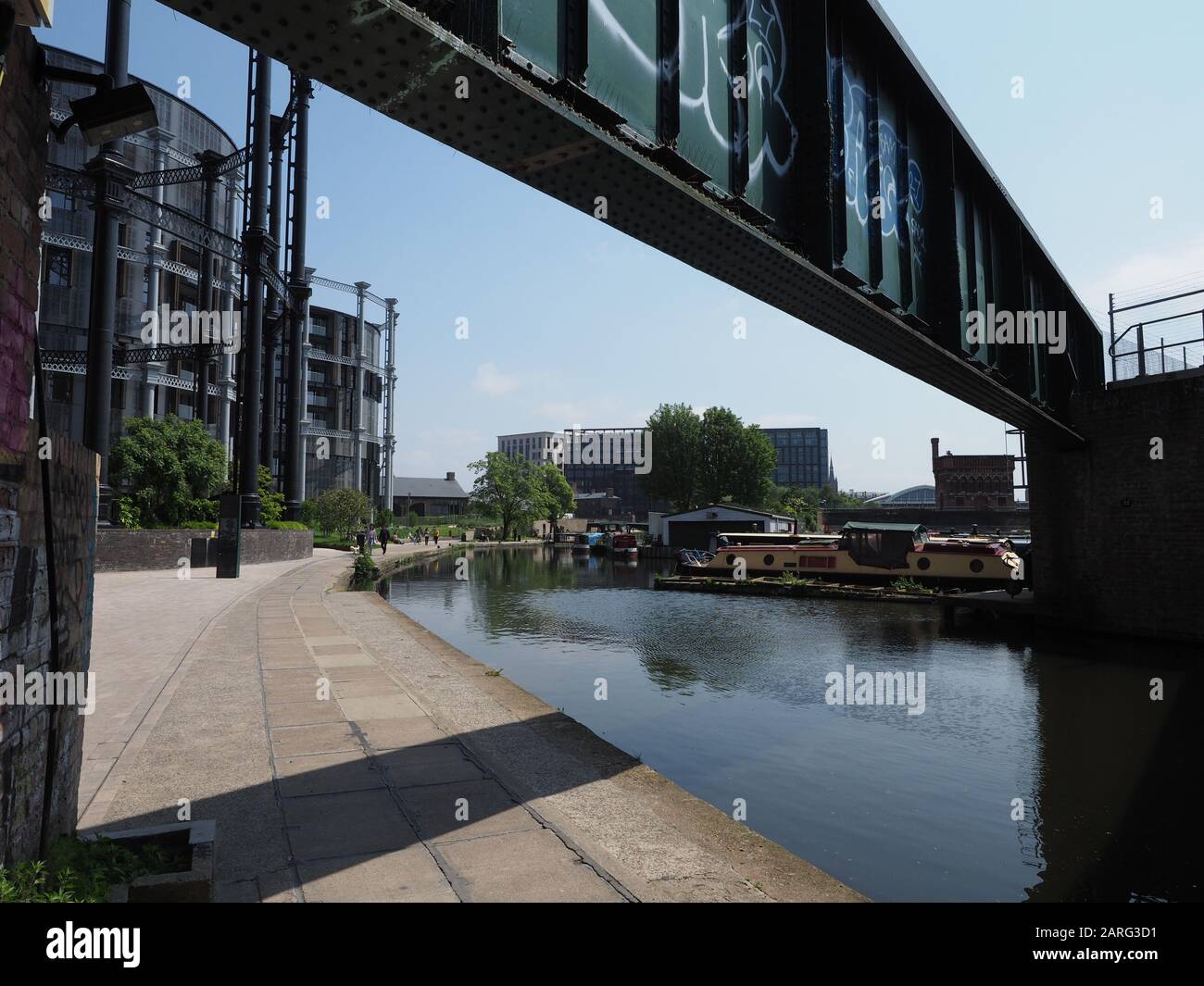 a view of redevelopment by the Regents canal near Kings Cross , London ...
