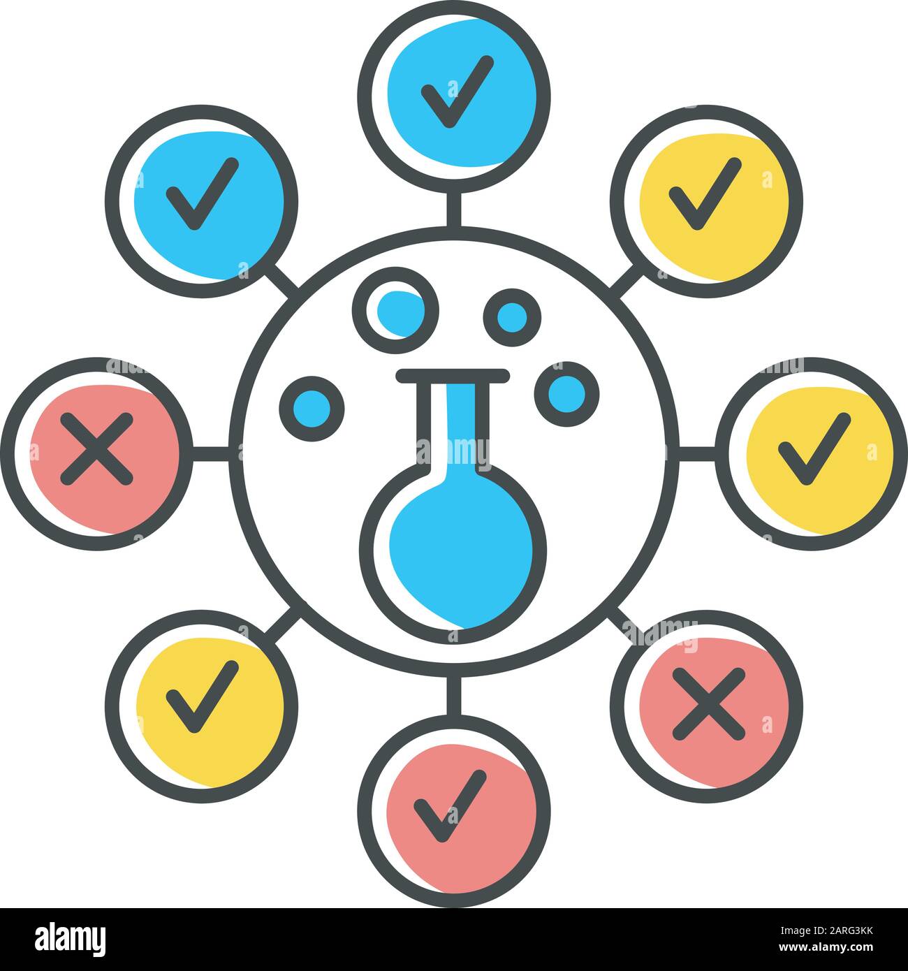Chemical survey color icon. Composition analysis. Quality control ...