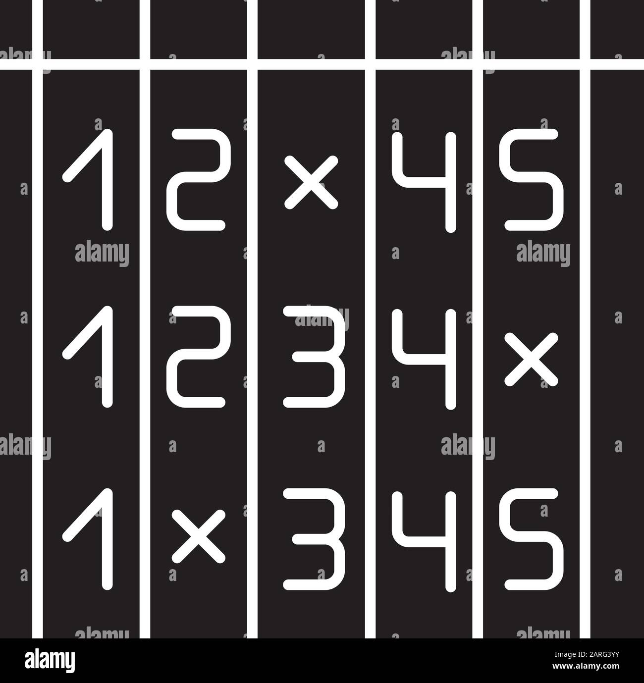Survey data glyph icon. Information analysis. Number in list. Digit ...