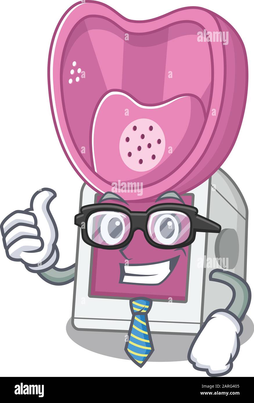 cartoon character of Businessman steam inhaler wearing glasses Stock ...