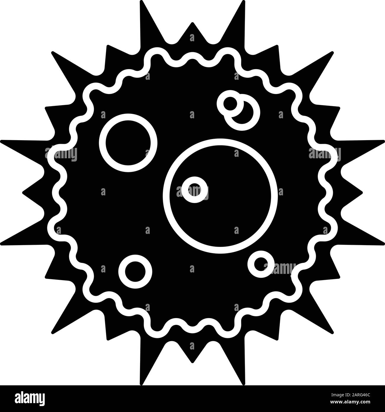 Virus infection glyph icon. Influenza microbe. Flu germs. Microbiology ...
