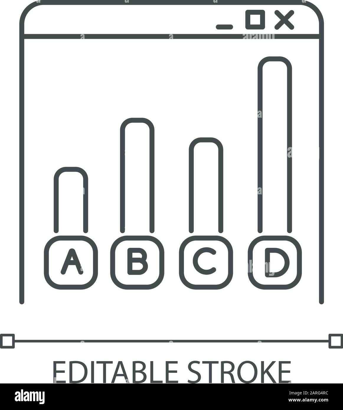 Online survey linear icon. Statistics analysis. Internet graph. Data ...