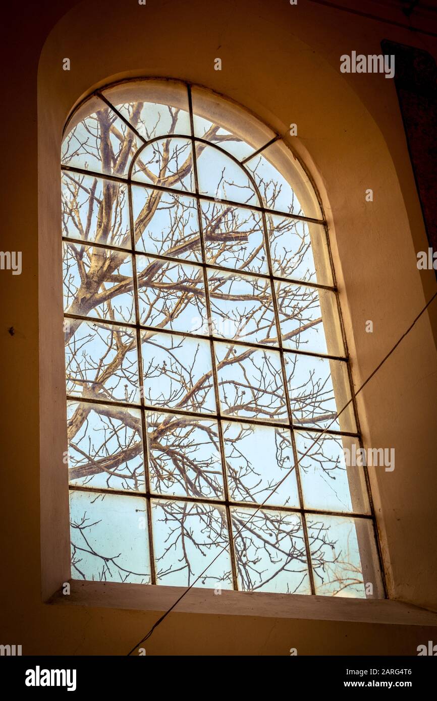 look through the church window Stock Photo - Alamy