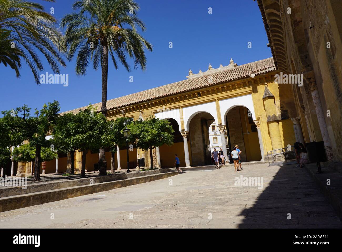 Court Of Oranges In Mosque Cathedral Of Cordoba Hi res Stock