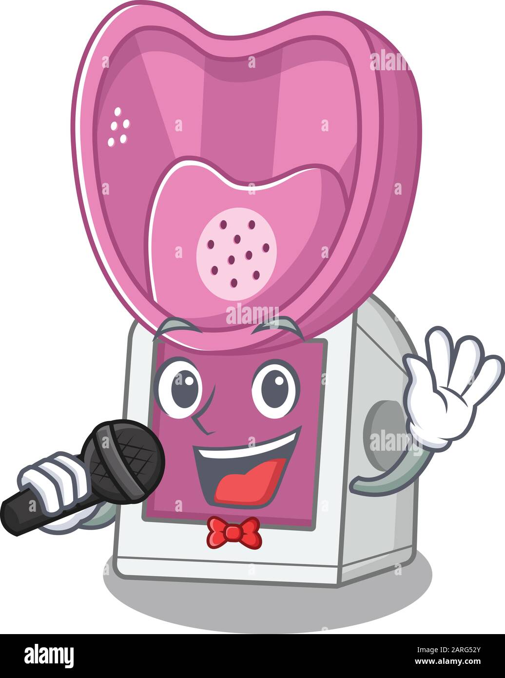 Happy steam inhaler singing on a microphone Stock Vector Image & Art ...
