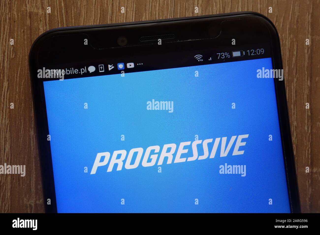 The Progressive Corporation logo displayed on a modern smartphone Stock ...
