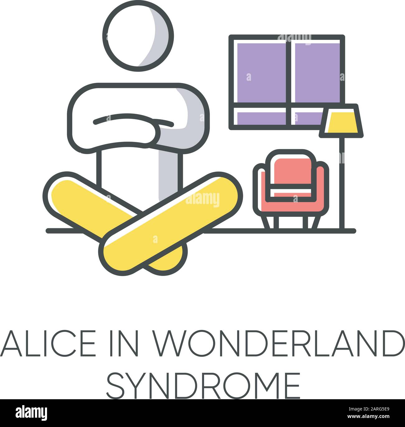 Alice in wonderland syndrome color icon. Visual perception. Size ...