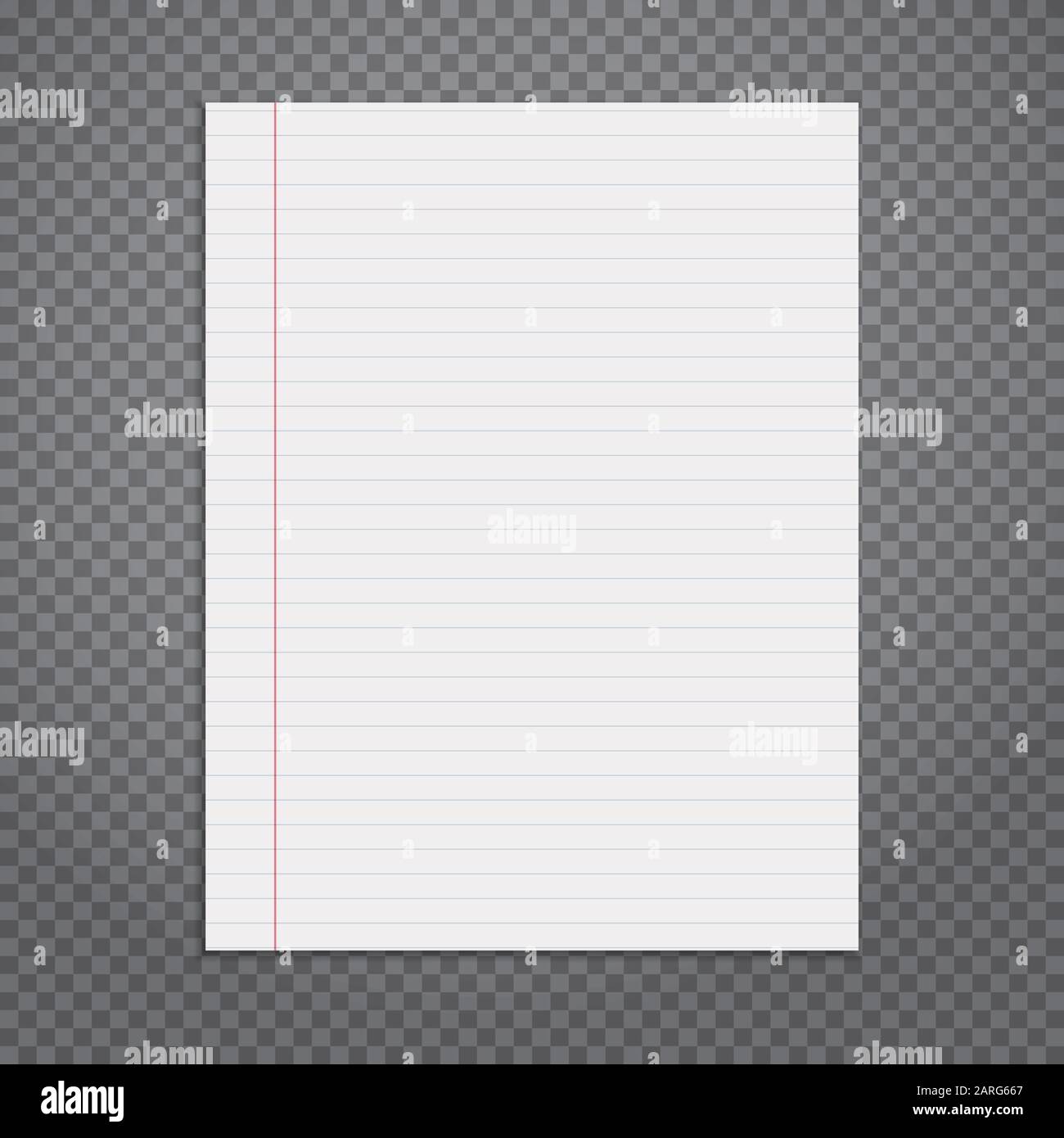 White lined notebook, copybook paper sheet is on dark squared ...