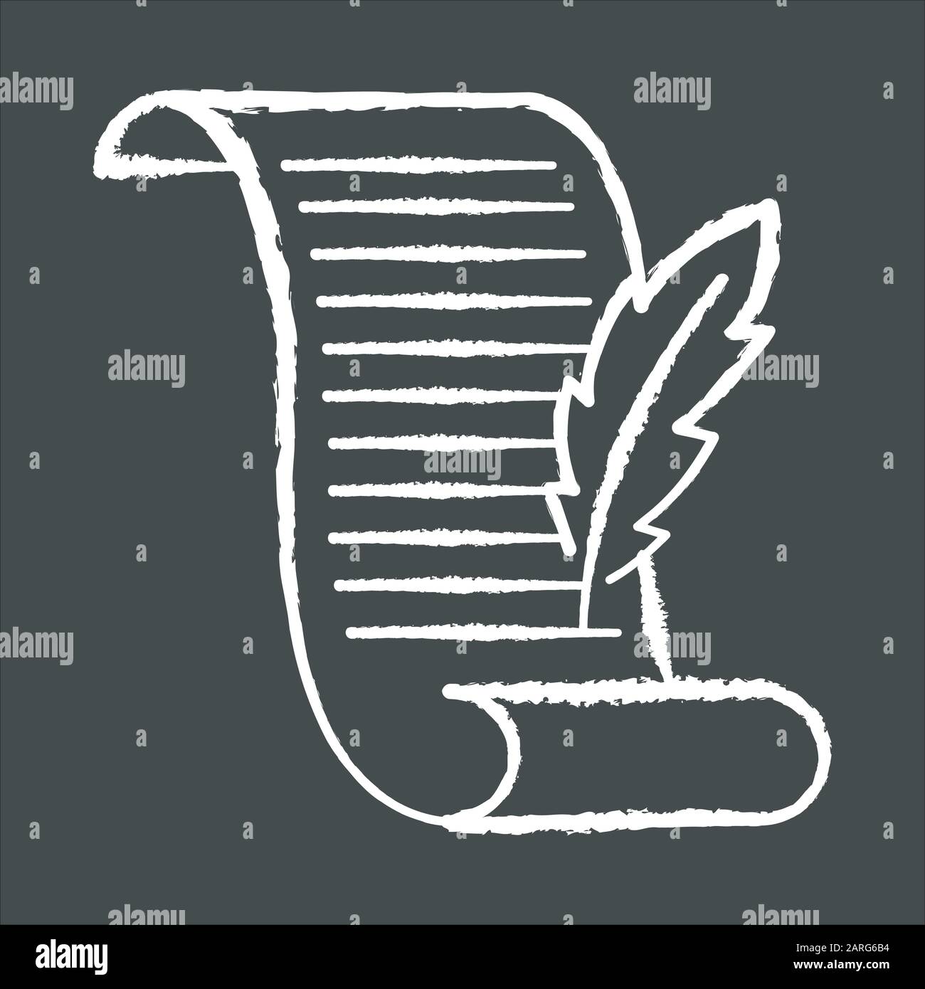 Ancient manuscript chalk icon. Old scroll. Poetry writing. Victorian ...