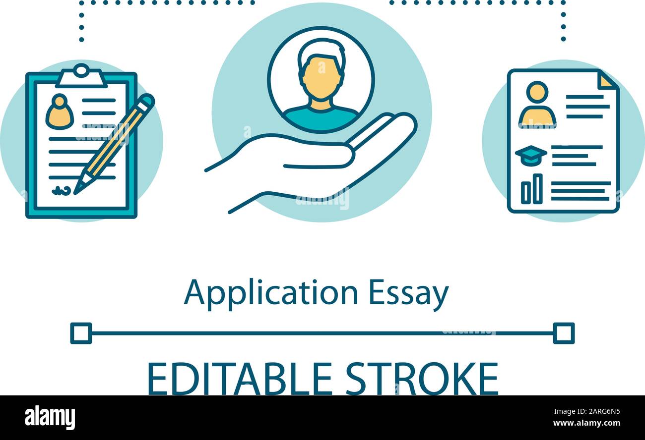Application essay concept icon. Job search. Summary and curriculum ...