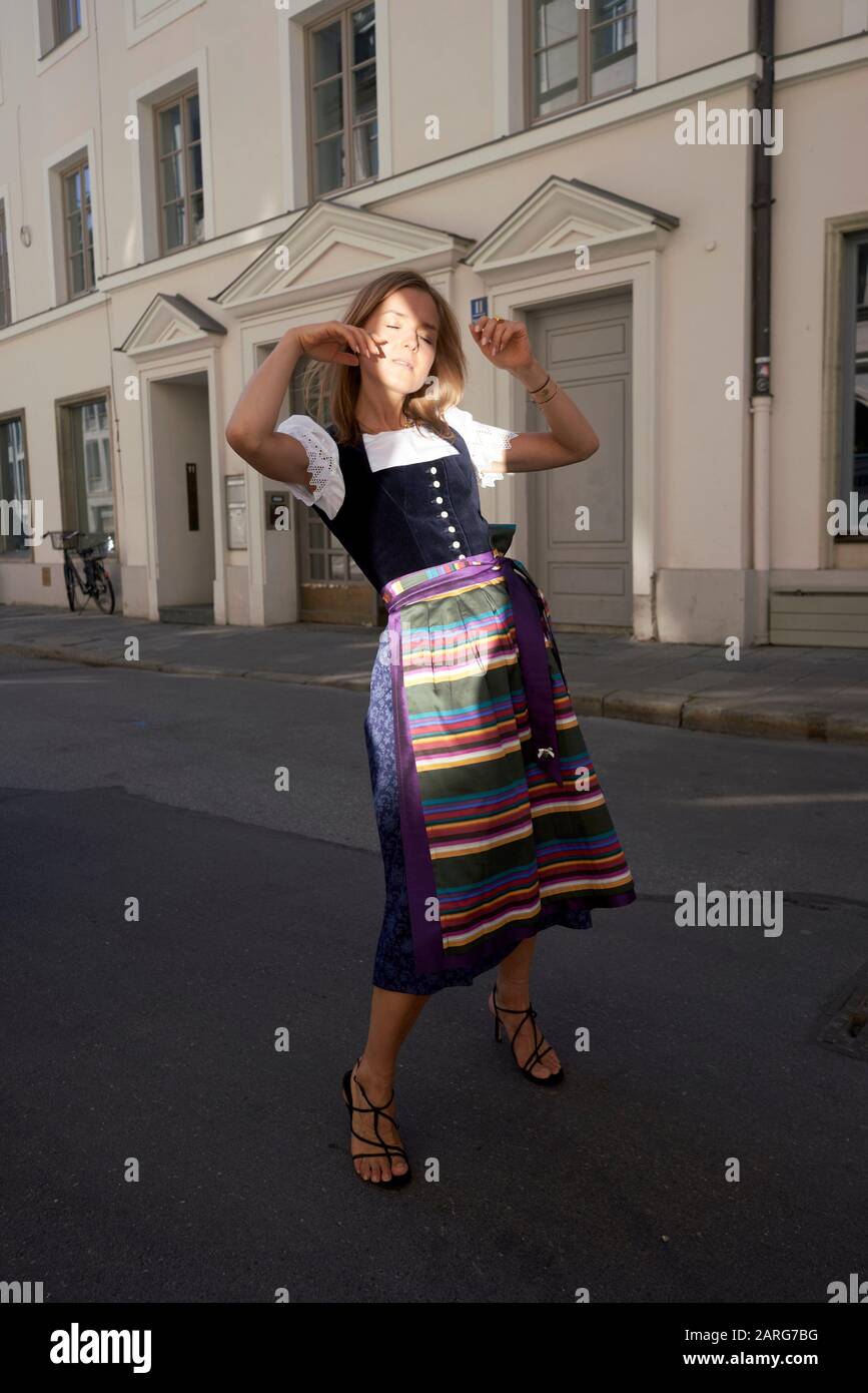 Wearing traditional bavarian dirndl dress hi-res stock photography and ...