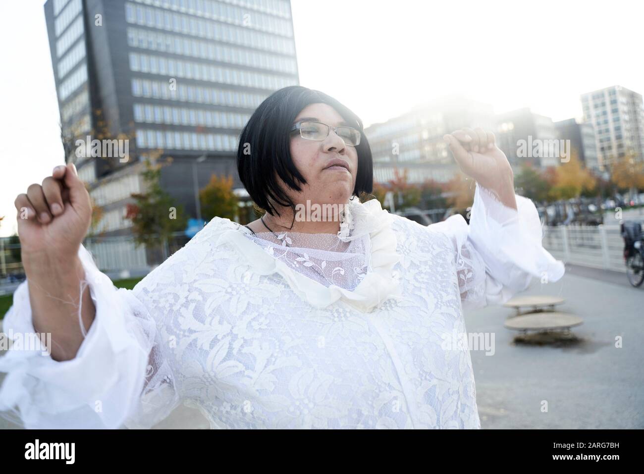 woman enjoying inner feelings Stock Photo - Alamy