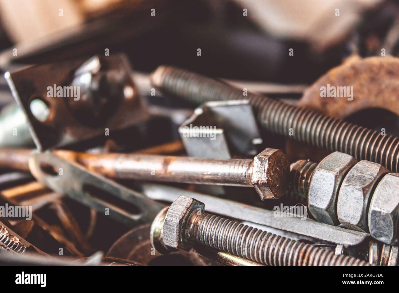 A pile of tools in a drawer that were used. Tools for the job Stock ...