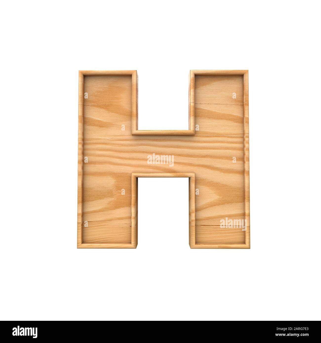 Wooden capital letter H. 3D Rendering Stock Photo - Alamy