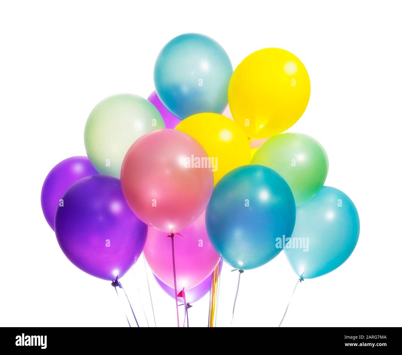 Colorful party balloons isolated on white background Stock Photo - Alamy
