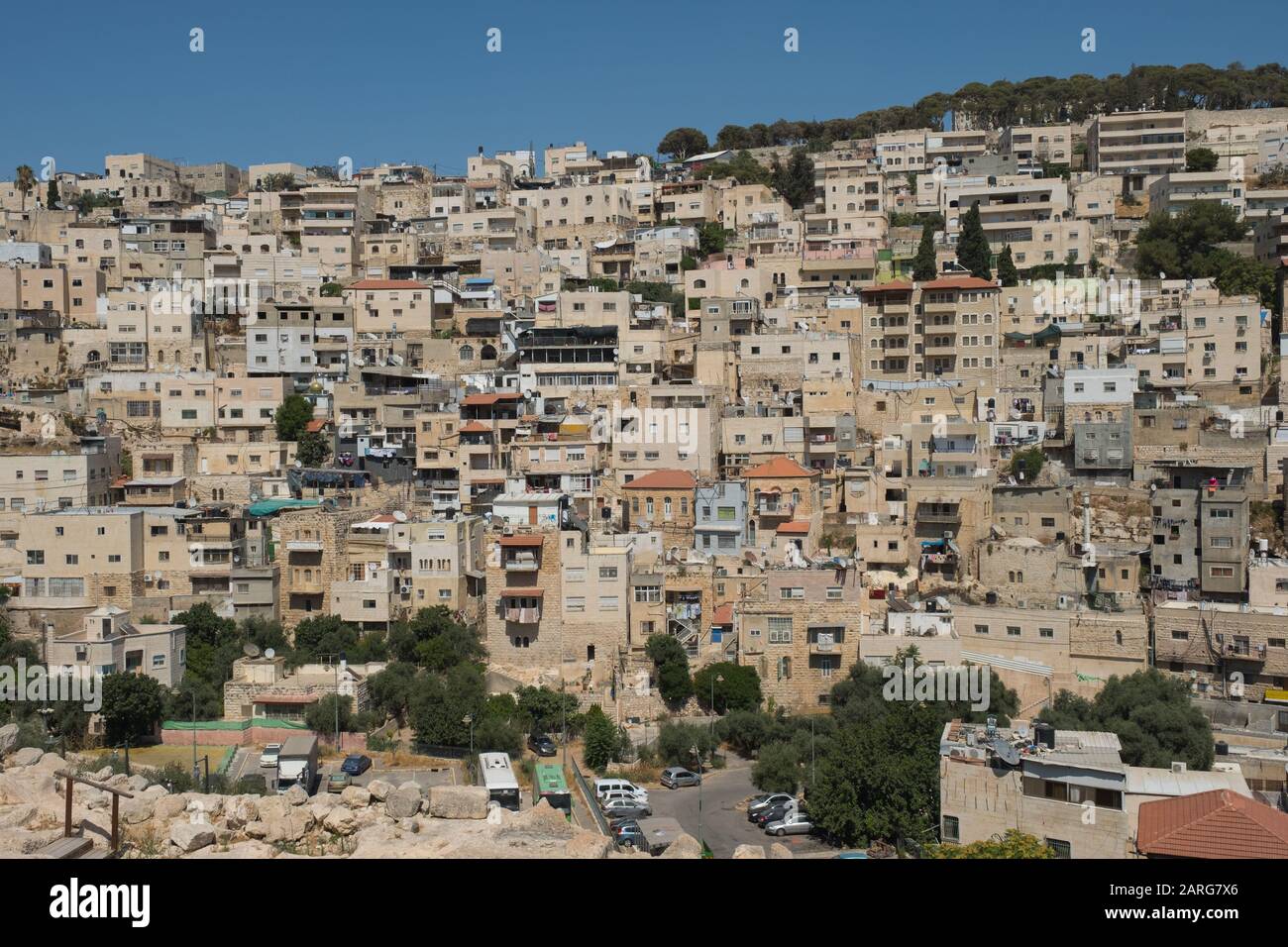 View of Silwan from the City of David, Jerusalem, Israel Stock Photo ...